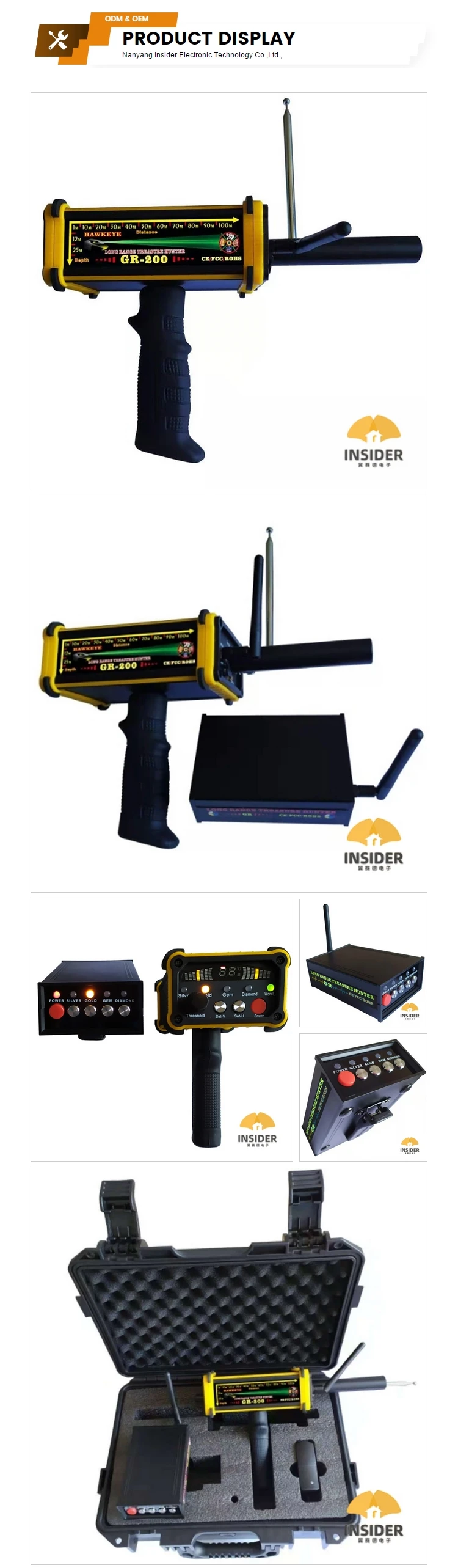 GR200 Metal Detector - Precision Gold, Silver, Gem, Diamond Detector