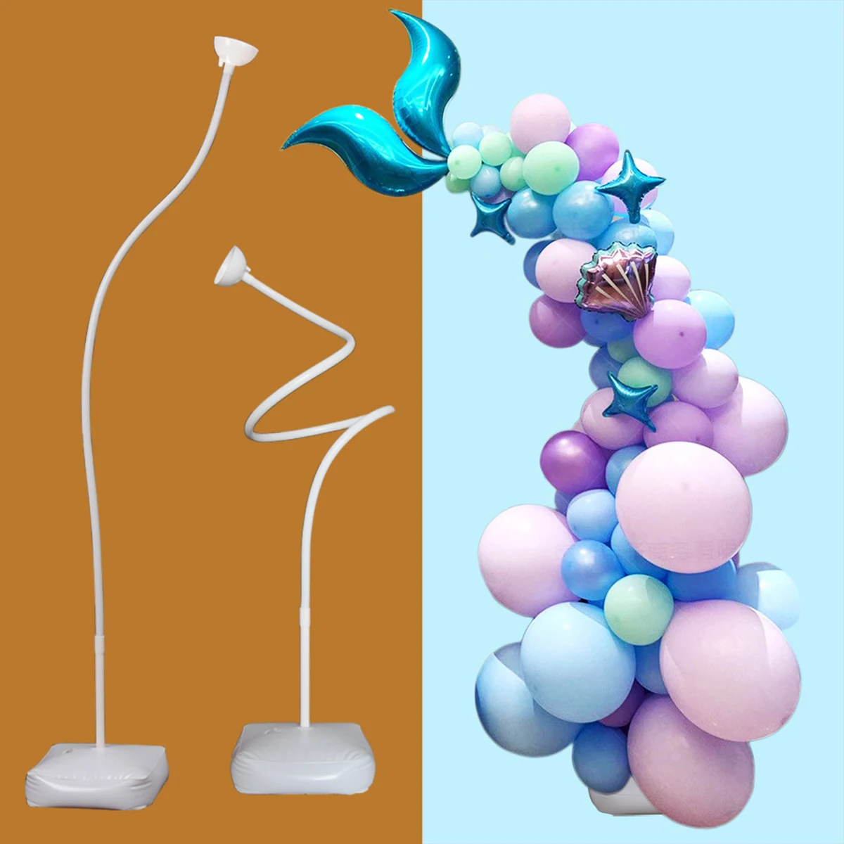 Free Bending Shape Balloon Column Stand With Water-Filled Base Weddings ...