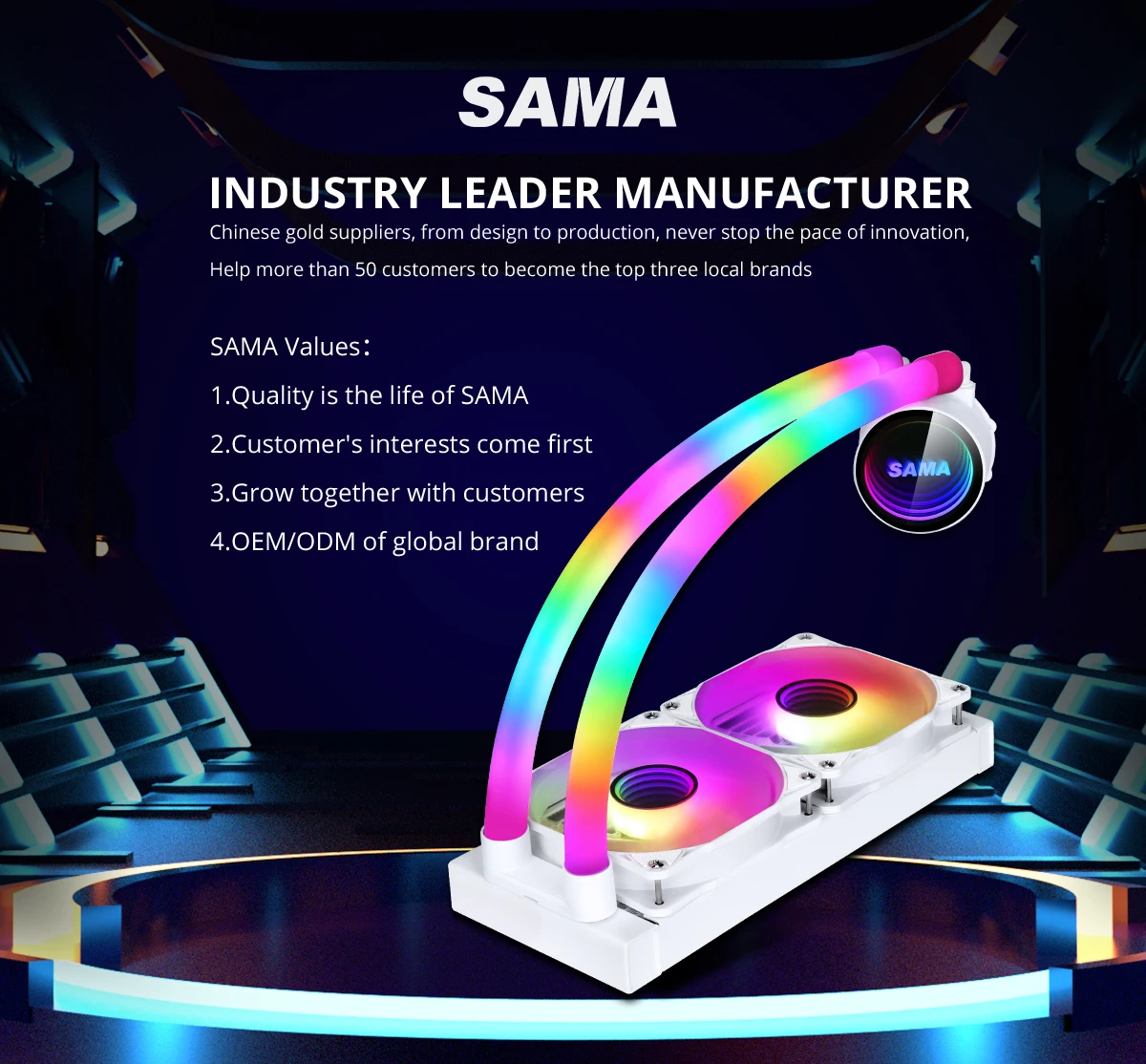 Sama Custom Argb Pipes 240 Rainbow Addressable Rgb Aio Cpu Water Liquid ...