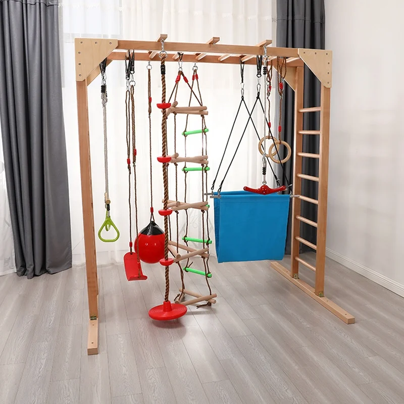 Wooden Climbing Ladders Indoor Sensory Hanging Training Swing Sensory ...