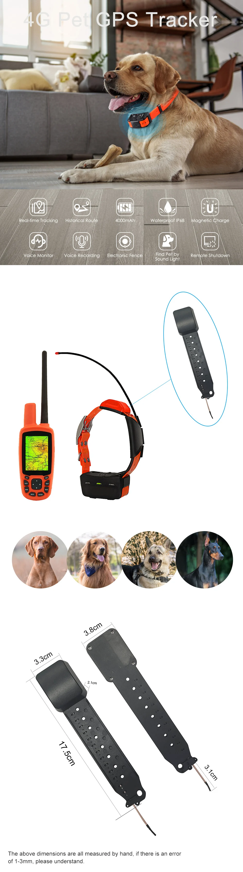 Mini Hound Gps Tracker Deep Waterproof Real-time Tracking Hunting Dog Gps Locator For Pet ...