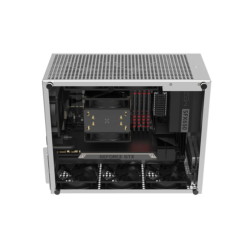 Silver Aluminum MATX Computer Case for Gaming & Home Office, DIY ...
