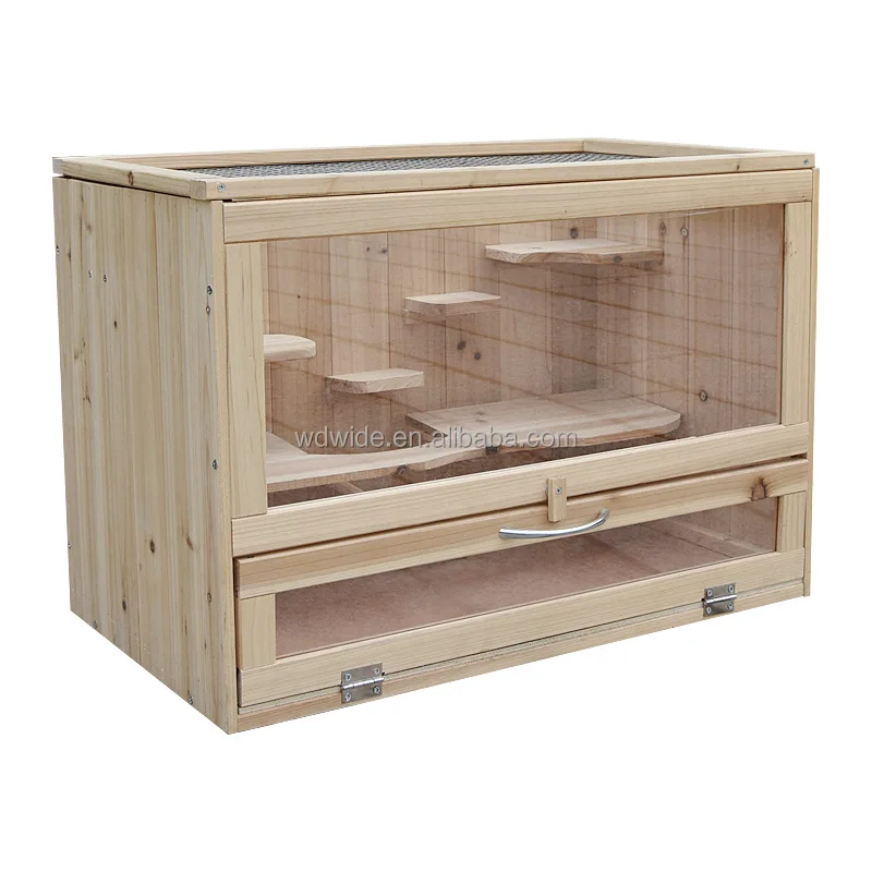Rabbit Cages Wooden Outdoor Chicken Rabbit House With Mesh Runs Two ...