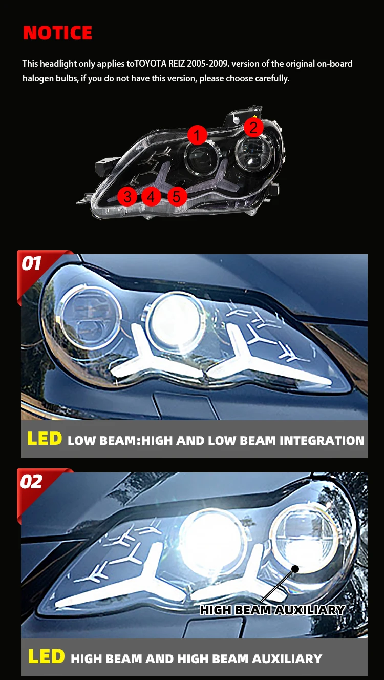 Super Q Factory High Quality Mark X Headlight For Toyota Reiz 2005-2009 ...