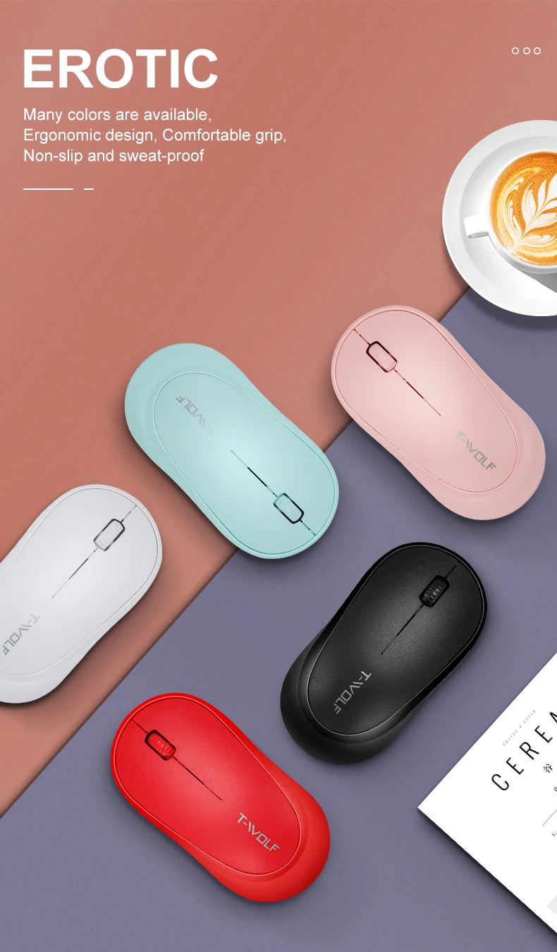 T-wolf Q18 Silent Slim Ultra-thin Computer Mini Mouse Pebble Wireless ...