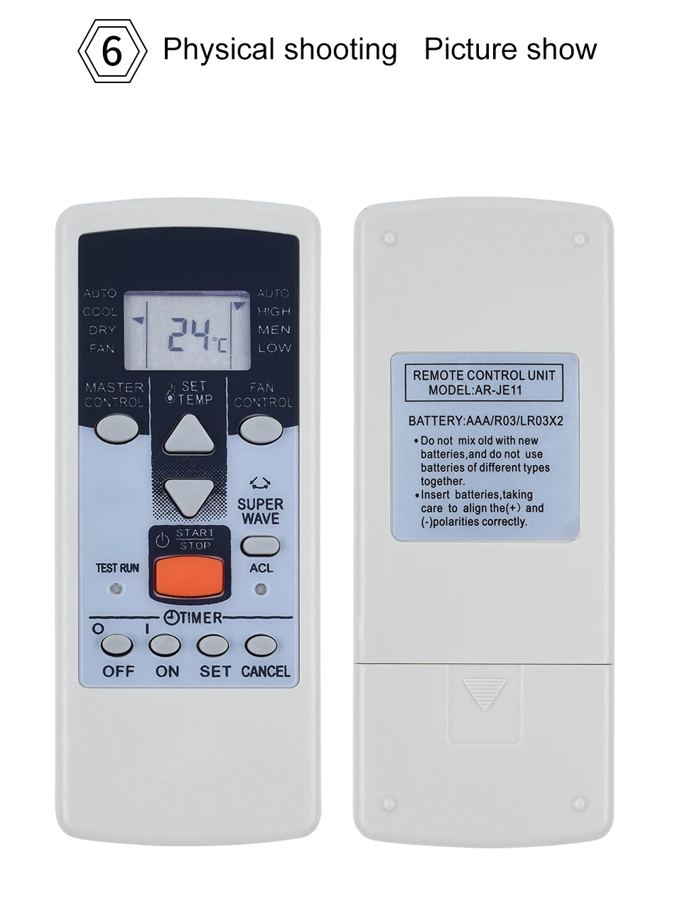 Ar-je6空调遥控器适用于一般富士通ar-je10 Ar-je11 Ar-je4 Ar-je5 Ar-je9 - Buy 遥控通用,空调遥控 ...