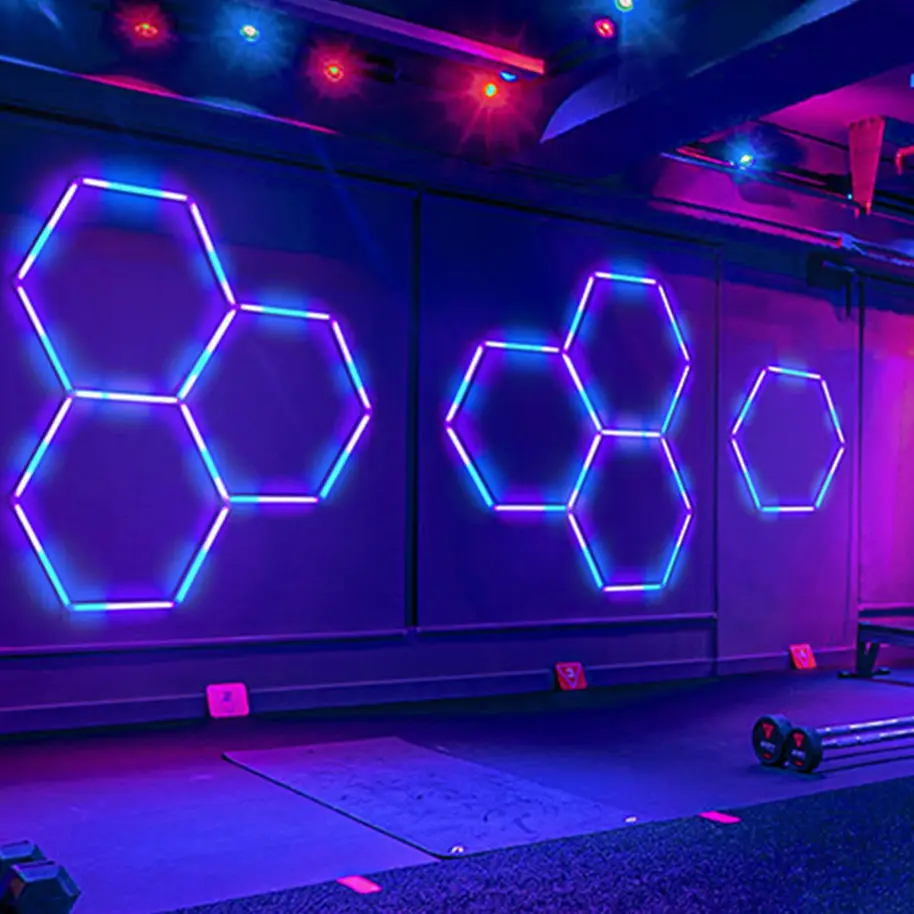 Rgb Hex Hexagonal Honeycomb Hexagon Led Lights Lamp Rgb Grid Work Light ...