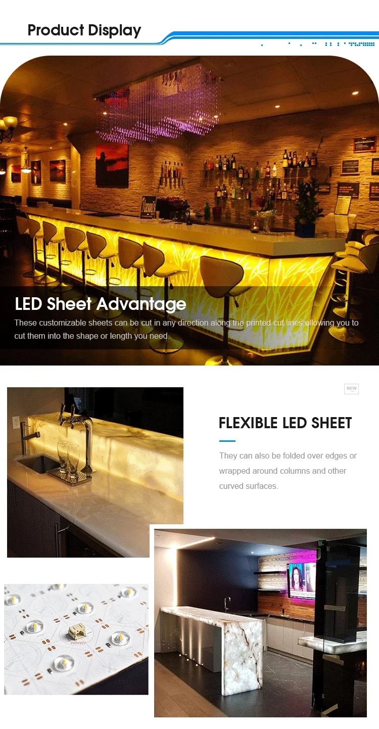 Flexible Led Sheet Dc24v Single Color Warm White Cold White 2835 Led ...