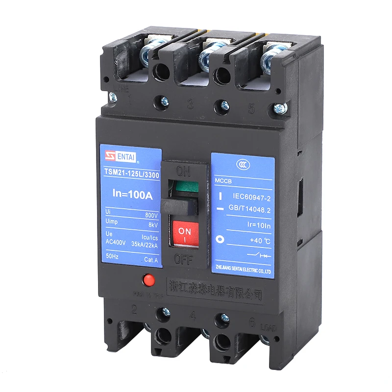 Tsm21 Electrical Circuit Breaker Mccb 3 Pole 3p 3 Phase Ac 400v 800v ...