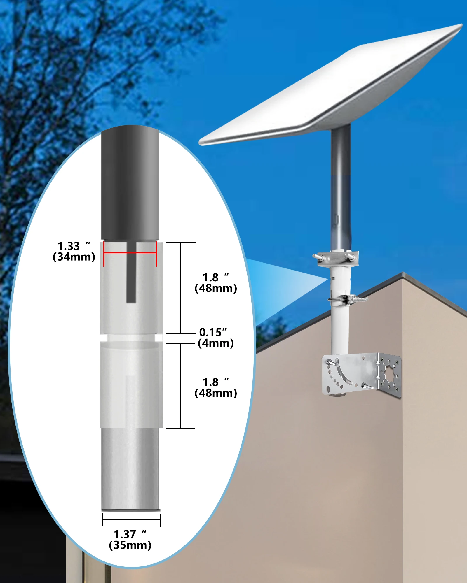 Starlink Mount - Flexible Satellite Installation Kit