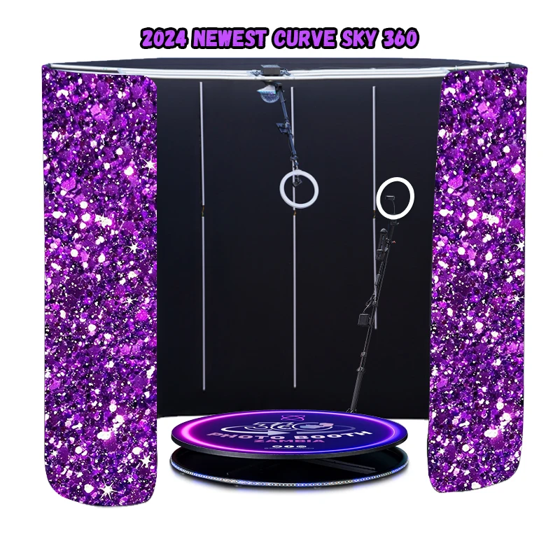 2024 Newest vogue Curve Overhead 360 Photo Booth Case 360 Spinner ...