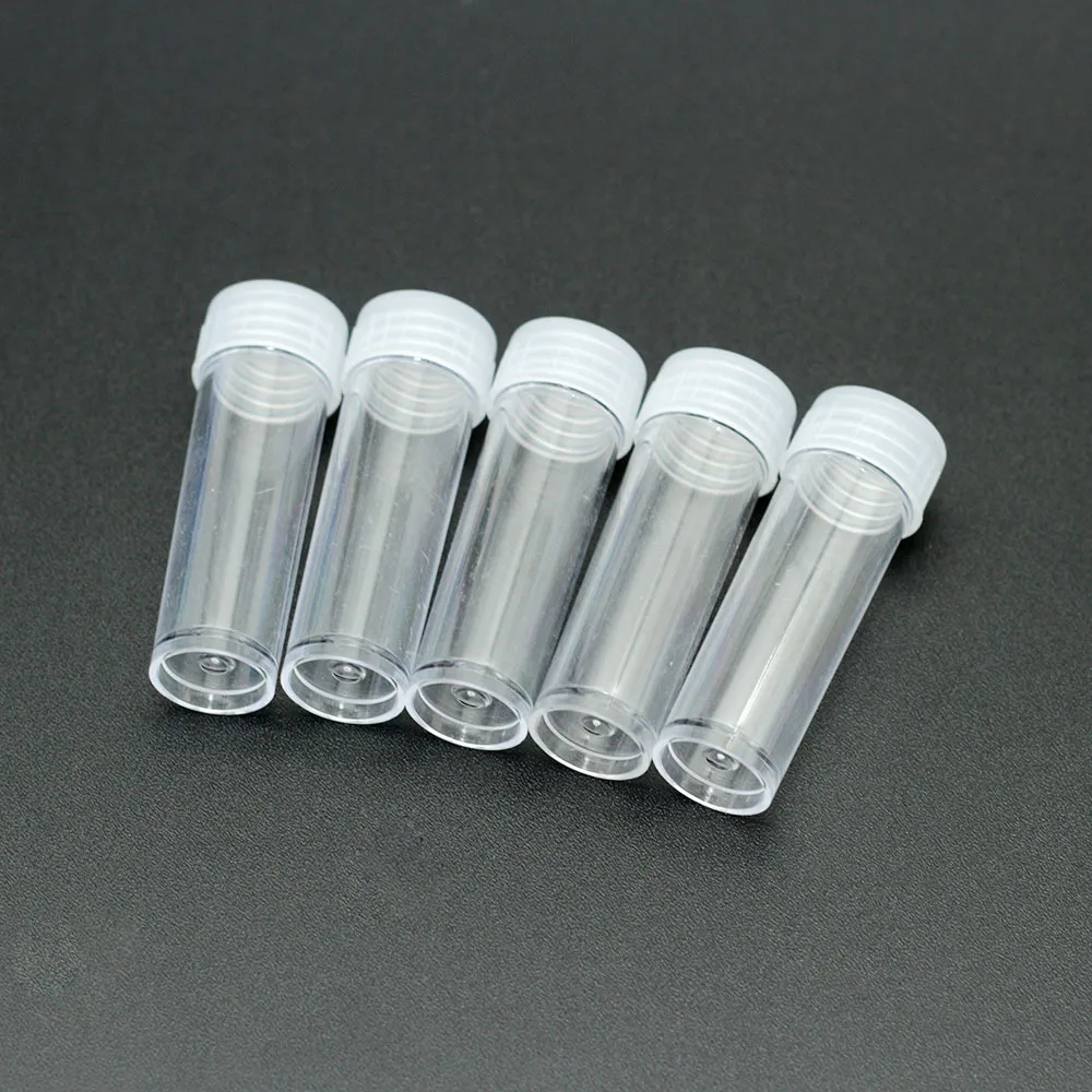 Plastic Test Tubes Vials Sample Container Powder Craft Screw Cp Bottles ...