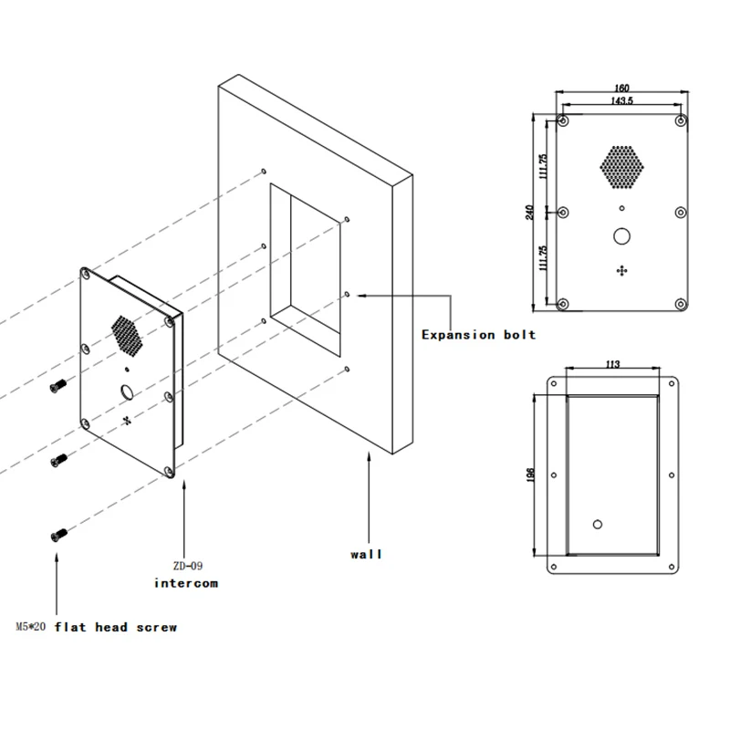 KNTECH Corded Telephone Intercom System for Hospitals & Laboratories - OEM