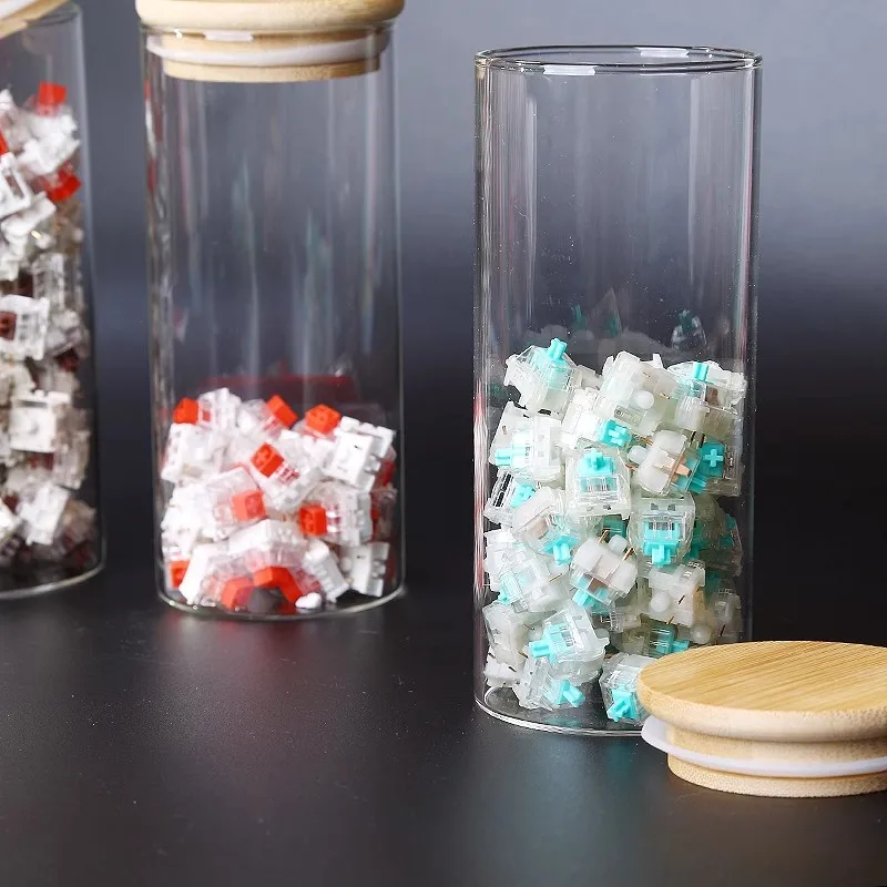 Transparent Keyboard Switch Keycaps Glass Storage Box