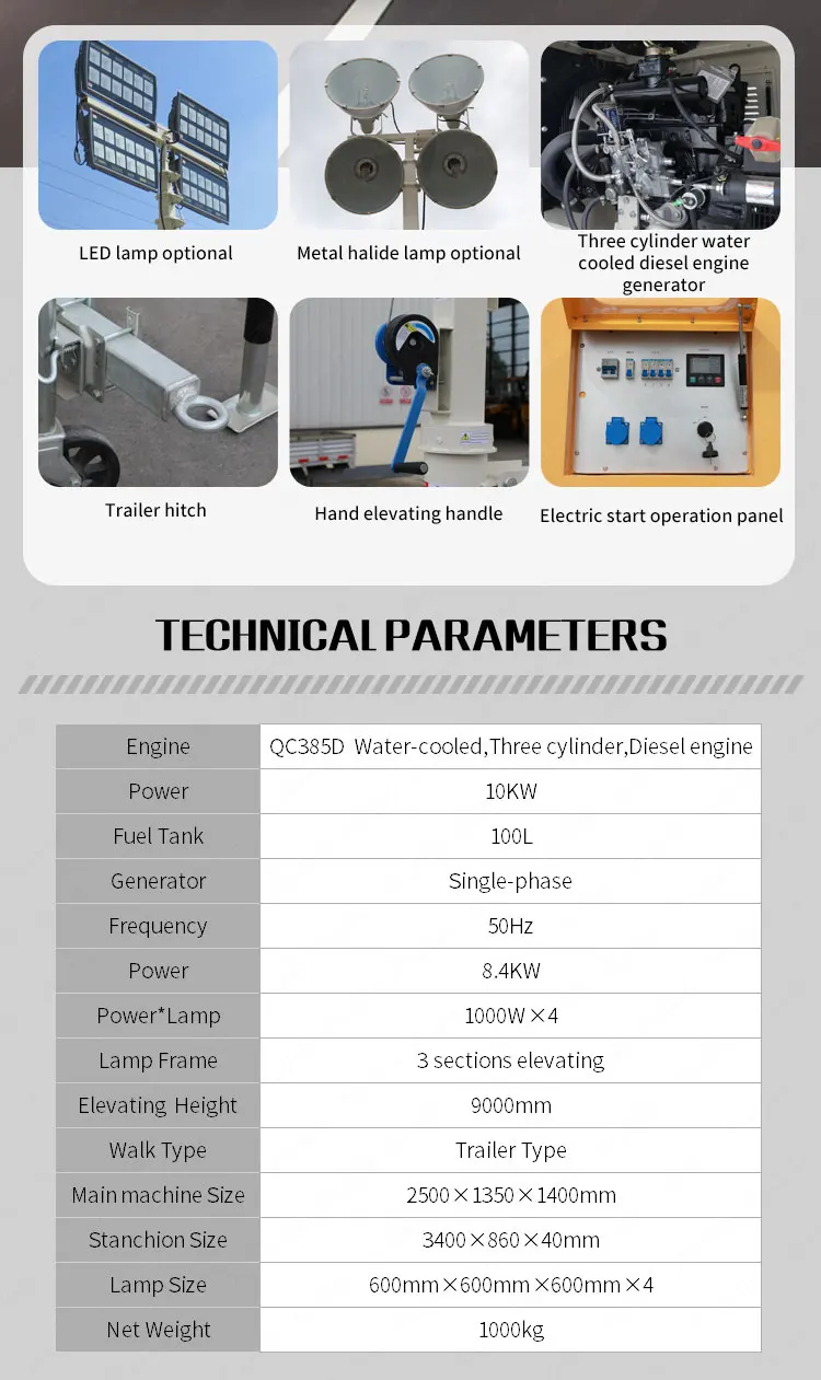 Light Trailer Inspection Lamp Portable Light Towers With Generator ...