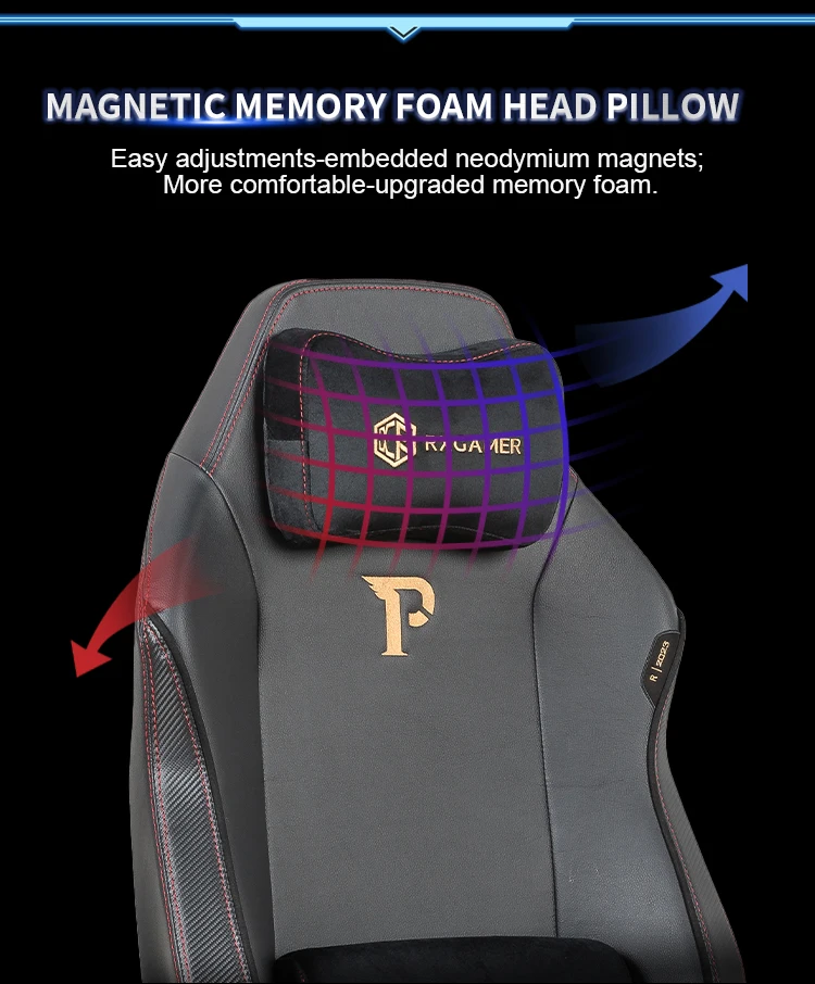 Custom High End Chaise De Gamer Metal Frame Leather Memory Foam ...