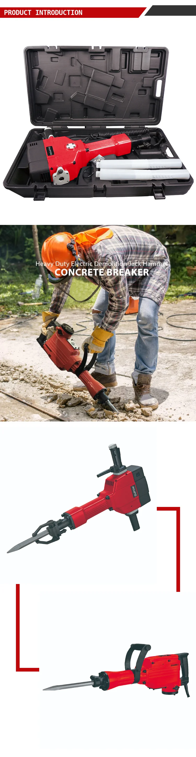 2100W Concrete Breaker - Heavy Duty Demolition Tool