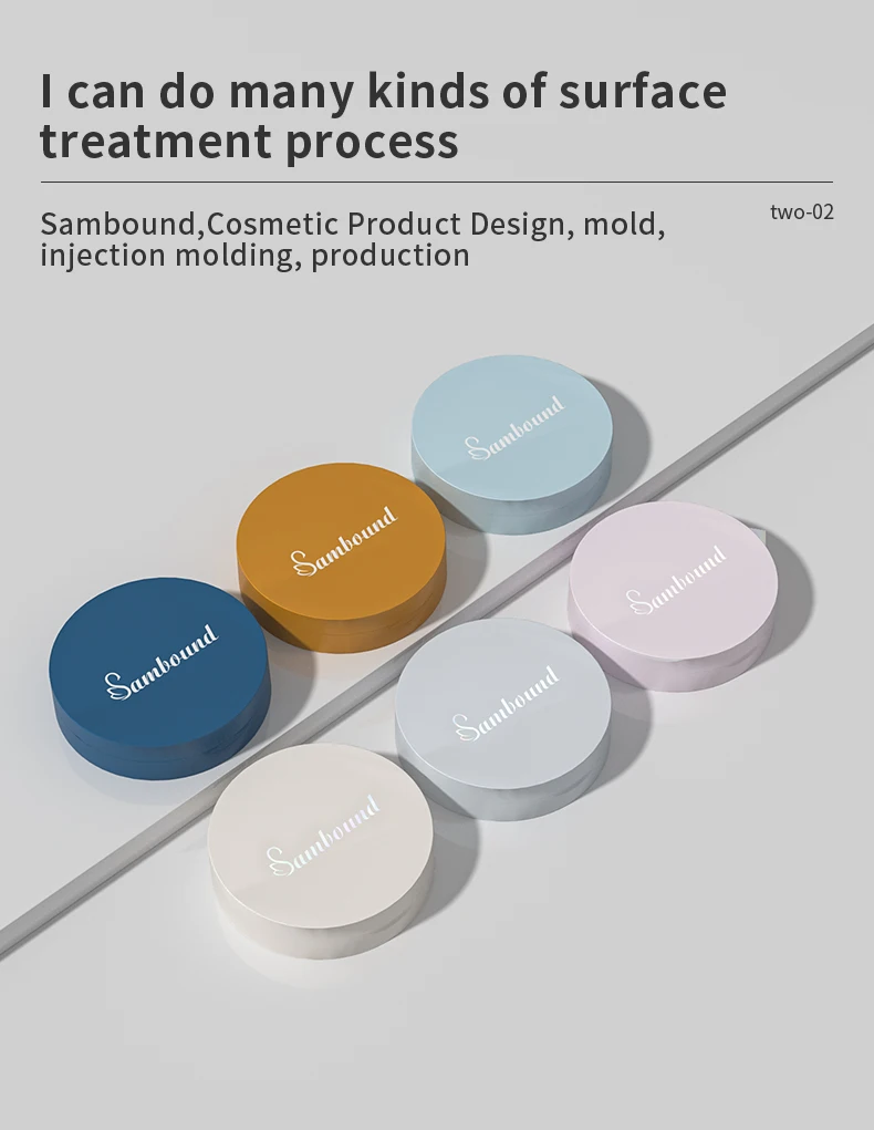 Custom Round Luxury Magnet Compact Powder Packaging White Cosmetic ...