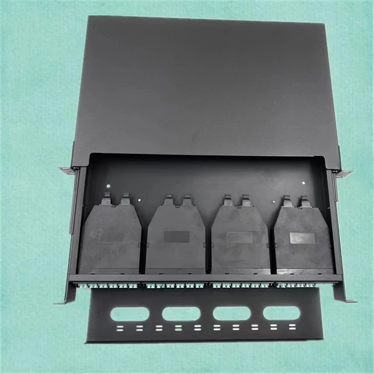 1u Rack Mount Mtp / Mpo Cassette Patch Panel,19 Inch Odf Panel 3 Module ...