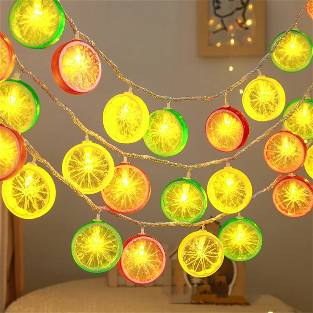 Decorative String Lemon Hanging Fairy String with 20 LED 3AA Battery ...