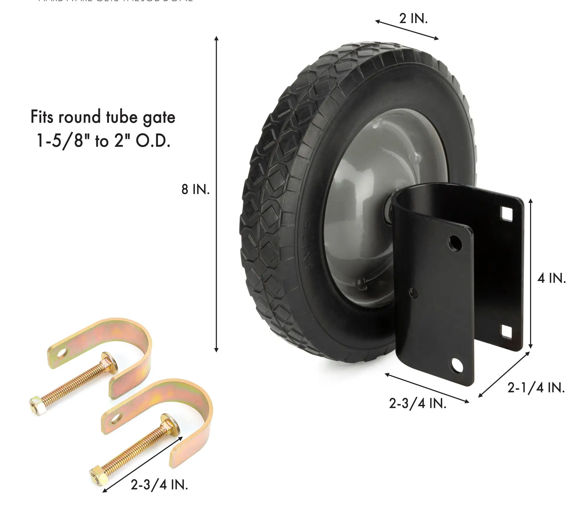 HILLMASTER Heavy Duty Steel Gate Helper Support Wheel Side Mount for ...