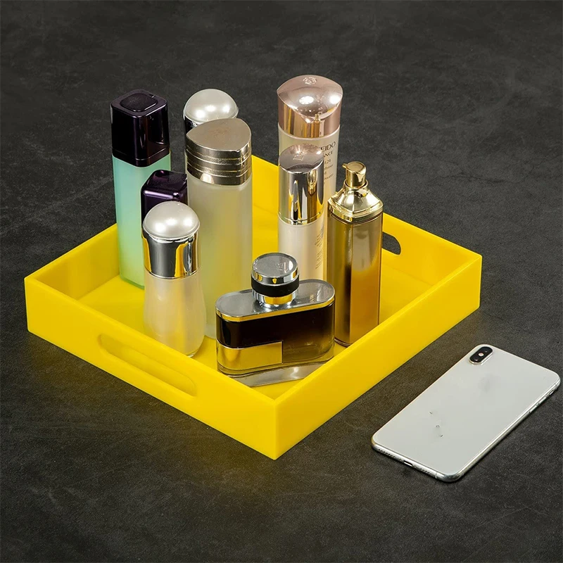 Clear Stacking Acrylic Trays Lucite Tray Serving Tray With Handles ...