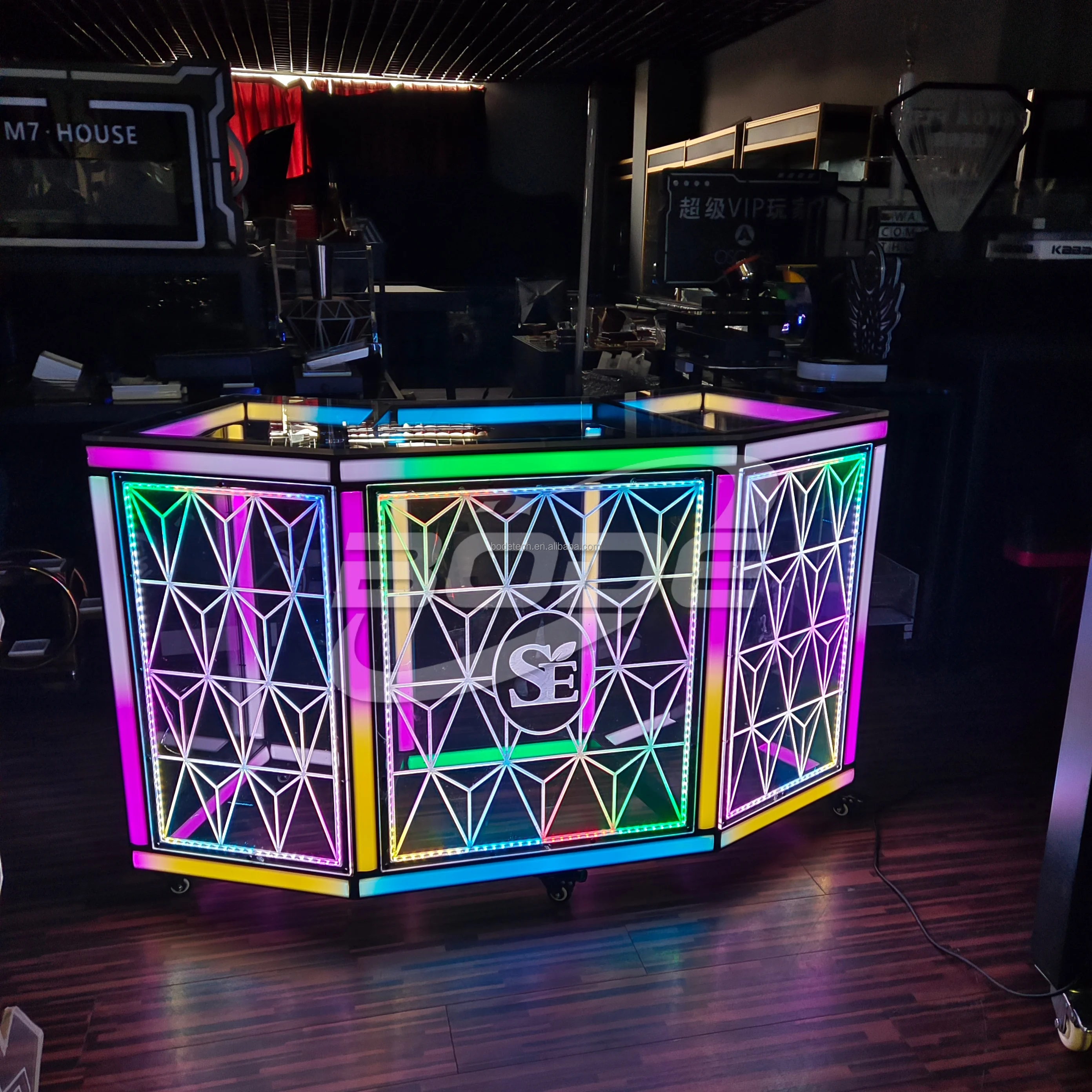 Factory Wholesale Bar Clup Event Rechargeable Led Dj Booth Acrylic Led Light Dj Disco Laptop ...