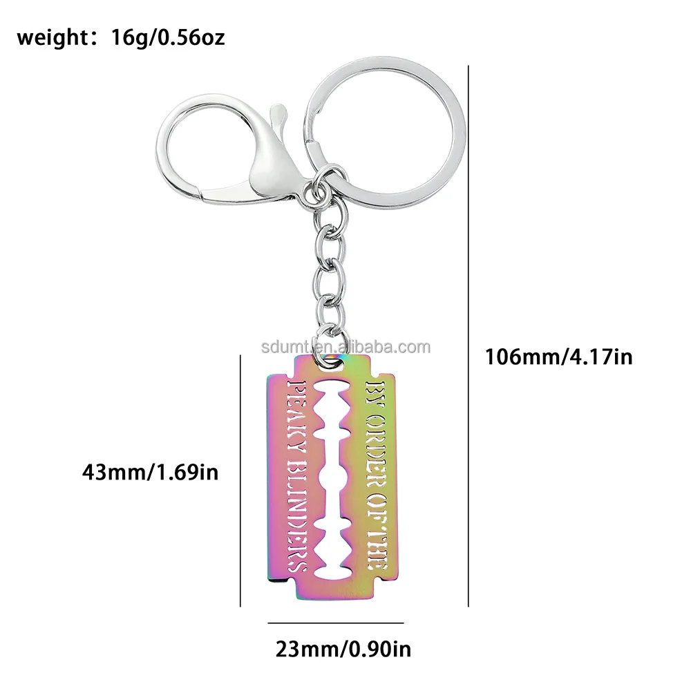 Bloody Gang Razor Party Titanium Steel Razor Blade Keychain Men's ...