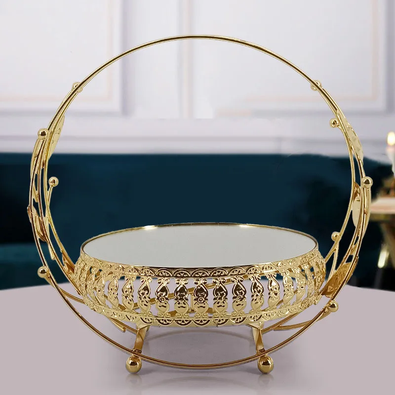 Round Iron Gold Metal Rack Wedding Centerpieces Decoration Flower Stand ...