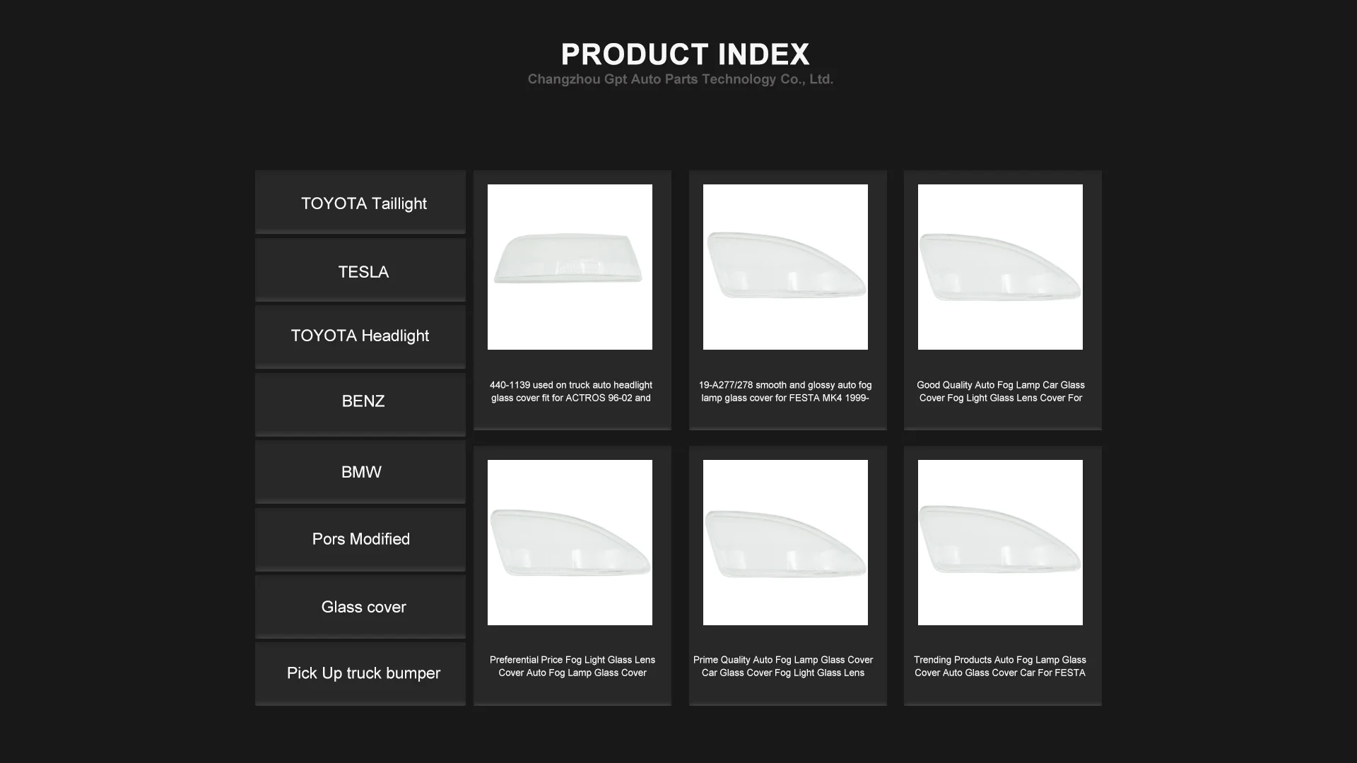 Changzhou Gpt Auto Parts Technology Co., Ltd. - Headlight Lamp Glass ...