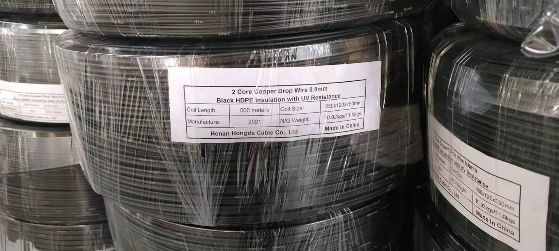 Telephone Drop Cable - 2x1.0mm Black Coiled Price per Meter