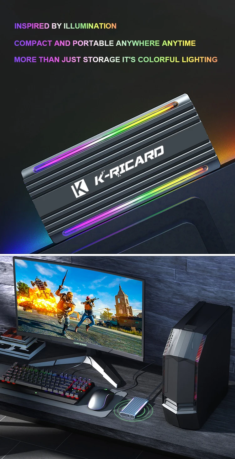 K-ricard High-speed Pssd Phantom Gray Rgb 512gb 1tb 2tb 4tb Ssd M2 ...