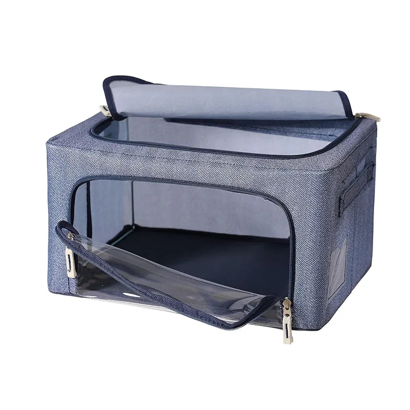 22l 66l Steel Frame Storage Box With Clear Window Double Zipper ...