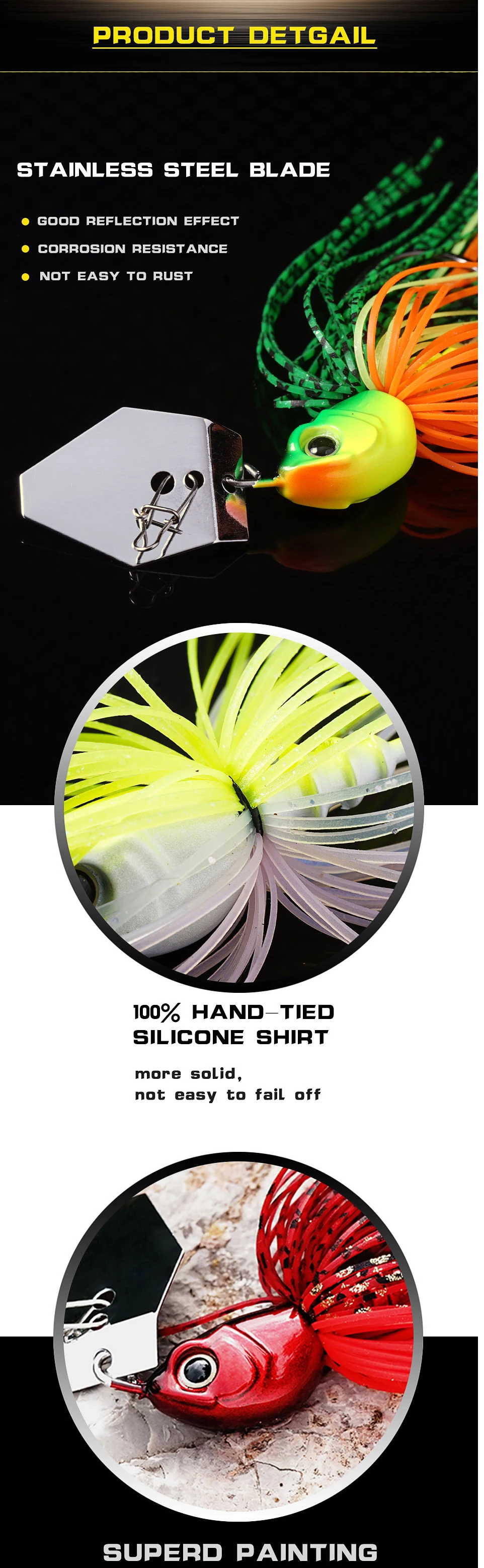 Fishing Chatterbait 16g Jig Hook Spinner Baits Buzz Bait Bass Pike ...