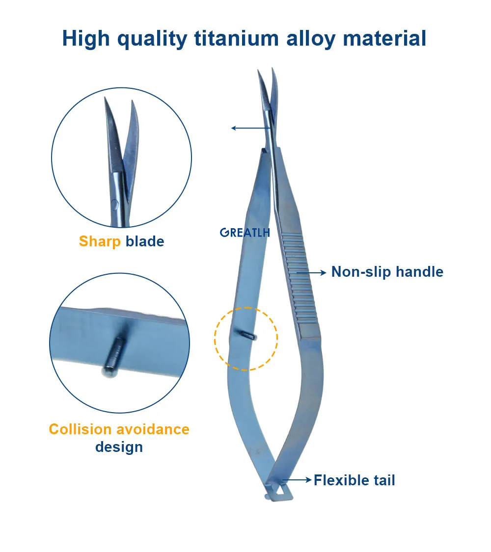 Titanium Surgical Instruments Eye Forceps Corneal Scissors Capsulotomy ...