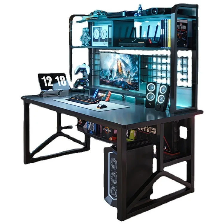 2024 Youtai Modern E-sports Black Gaming Tables With Double Storage ...