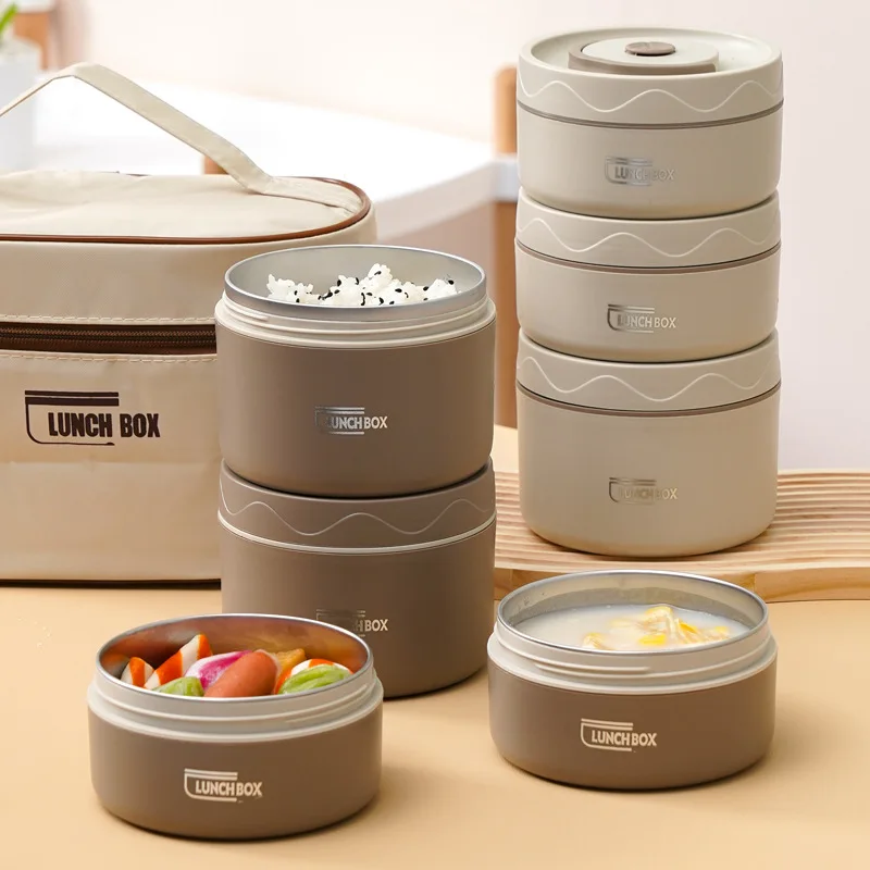 304 Stainless Steel Thermal Insulation Lunch Box Microwave Multi-layers ...
