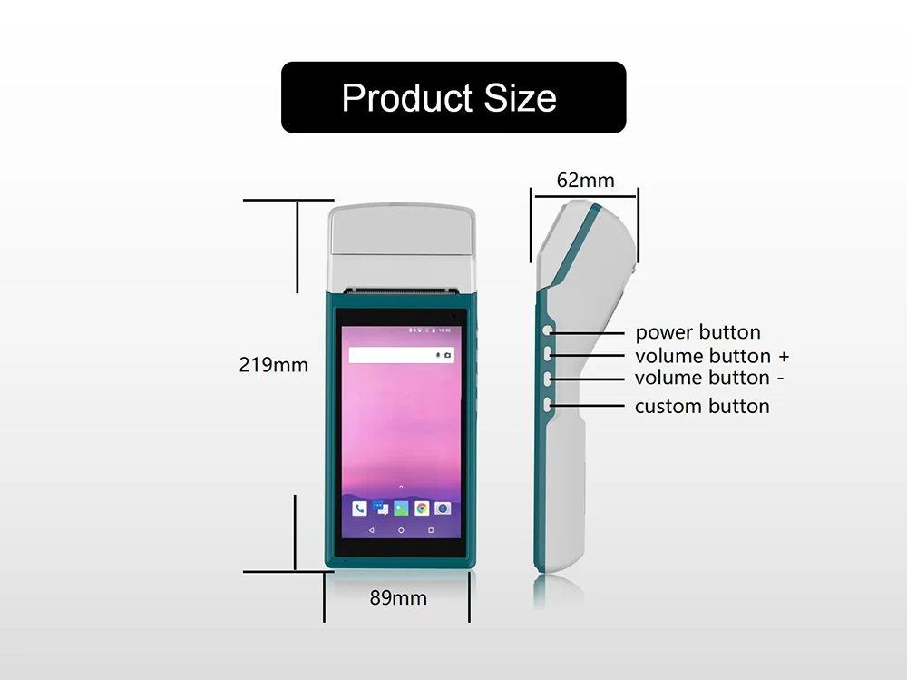 Handhold Android Rfid Pos Terminal With Mobile Bulit-in Thermal Printer ...