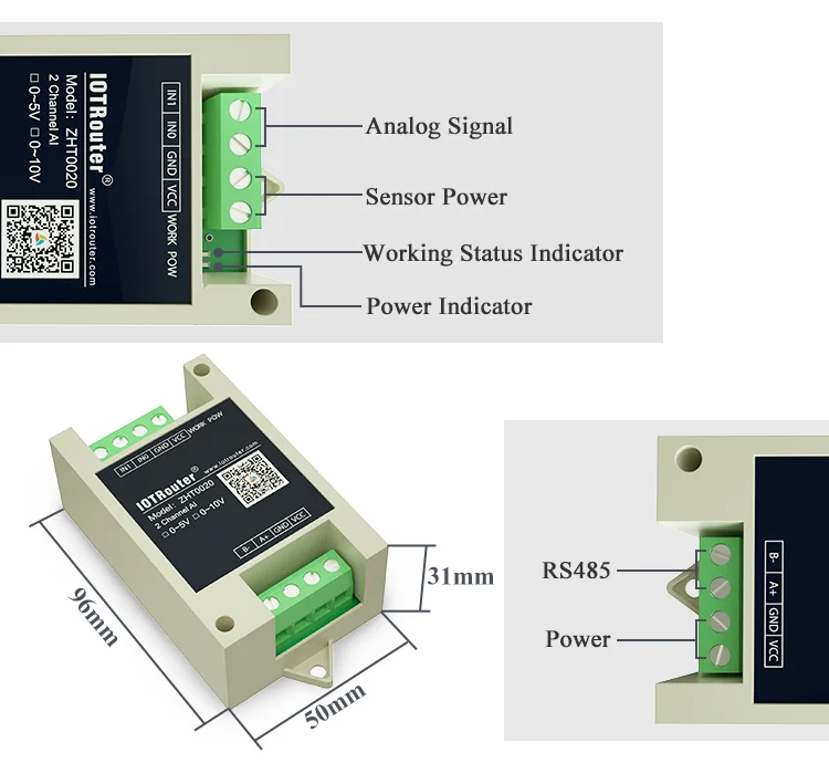 Modbus Relay Digital Input Signal Acquisition 2 Channels Analog To ...