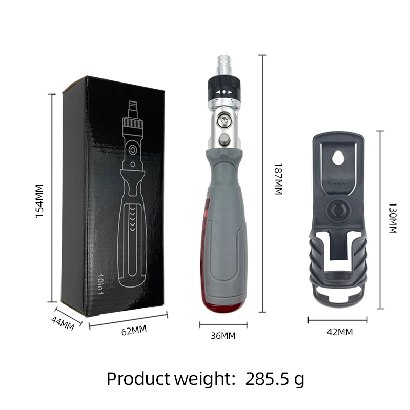 10 In 1 Diy Ratchet Screw Driver Tool Set With Three Way Ratched ...