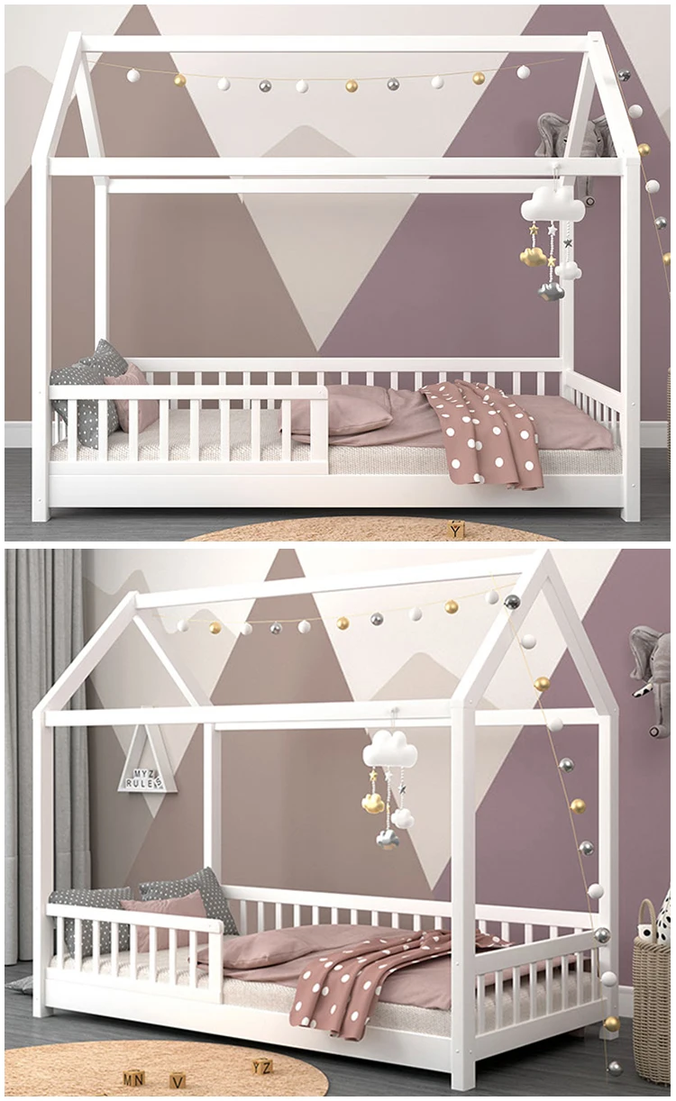 Wooden Furniture Beds Girls House Bed With Rails House Children Tree ...