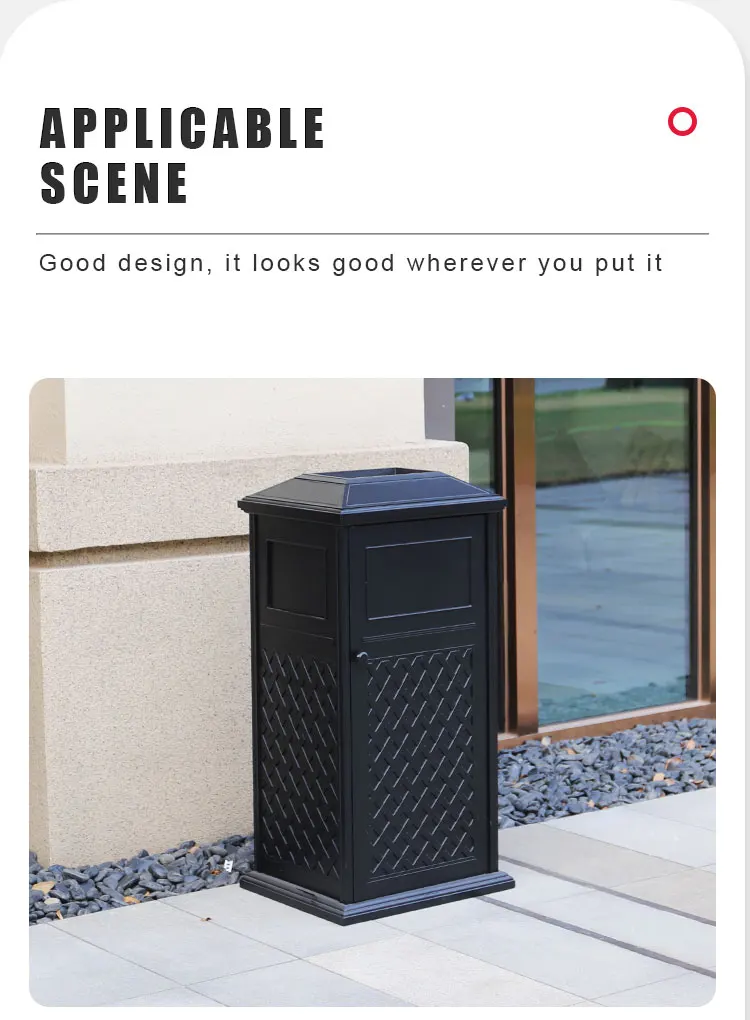 Outdoor Aluminum Steel Recycling Metal Trash Can Waste Bin For Public ...