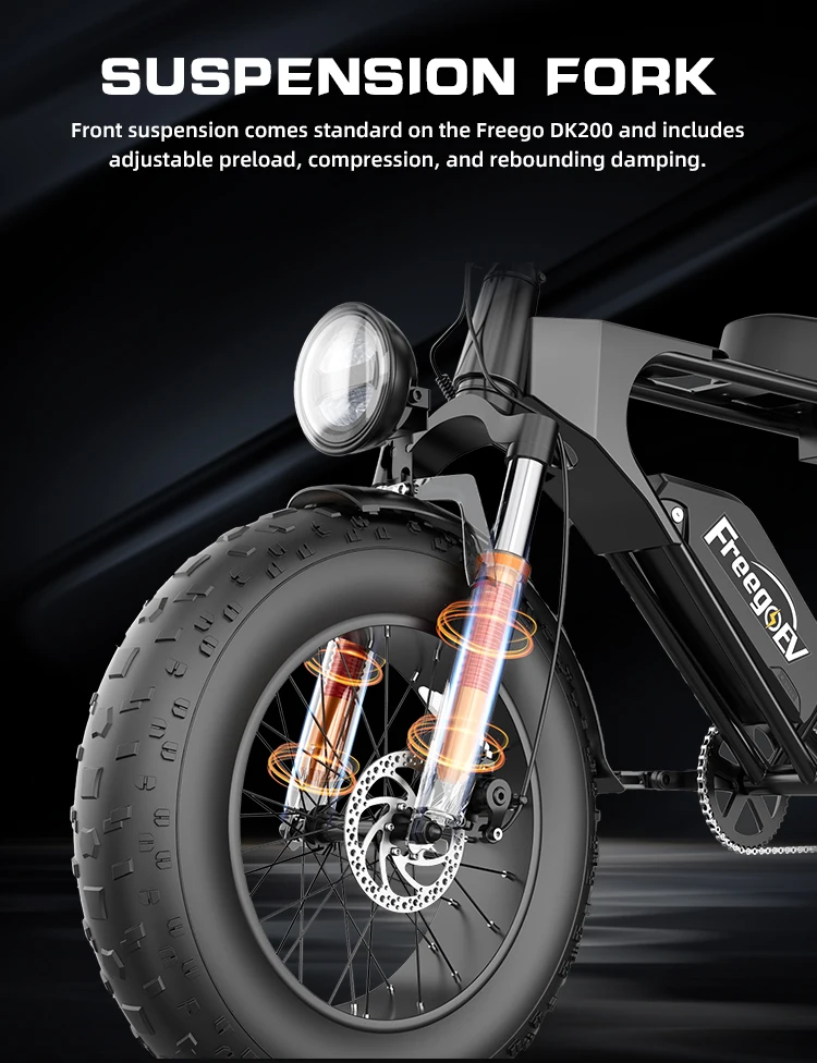 Us Dropshipping New Design Dk200 Mountain Fat Tire Electric Bicycle 1200w Motor Dirt Bike ...