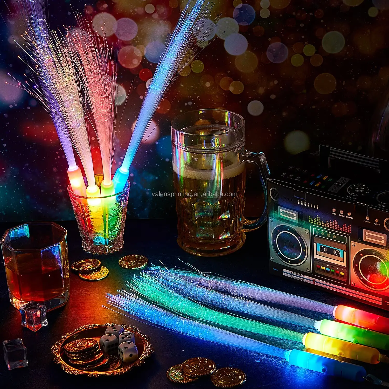 LED Glow Fiber Wand Stick Optic Wand Flashing for Party Favors