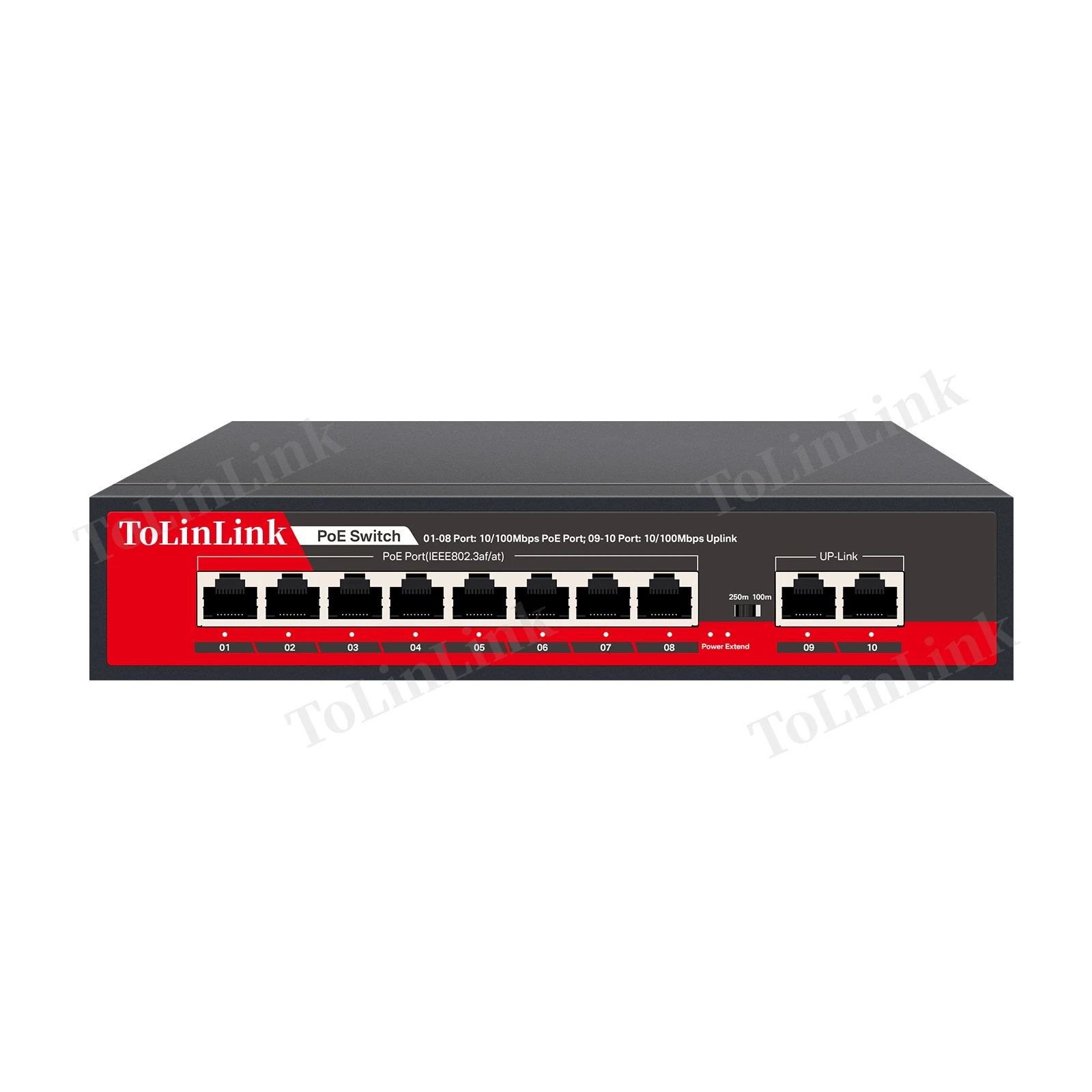 Tolinlink Poe Switch 10/100mbps 8 Port Poe Switch+2 Uplink Port Poe ...