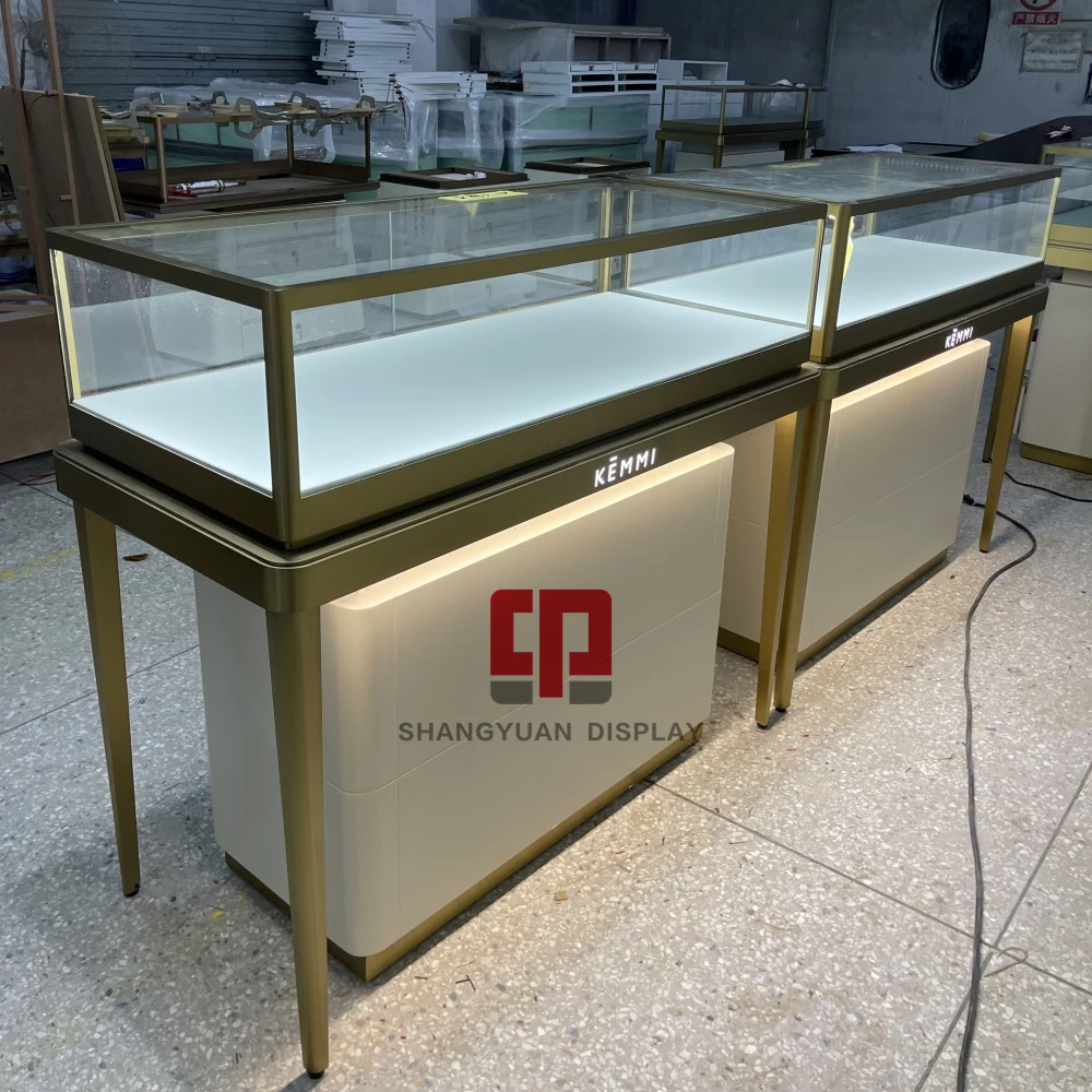 Luxury Stainless Steel Glass Display Cabinet Shenzhen Factory High-end ...