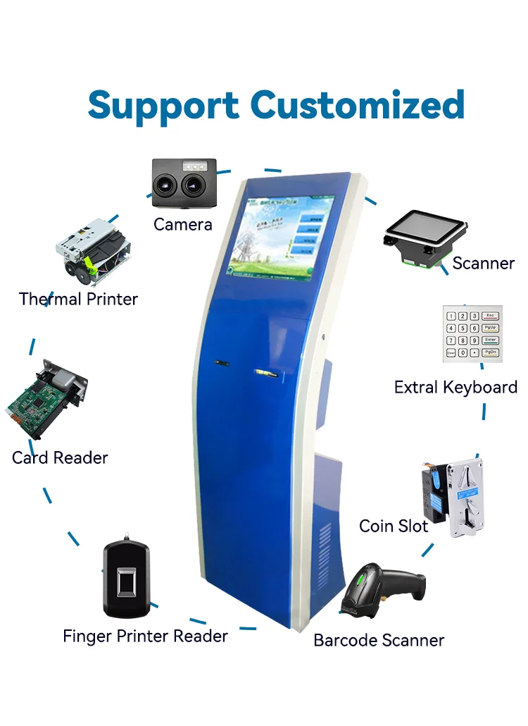 19 Inch Queue Management System Ticket Dispensing Kiosk For Bank - Buy ...