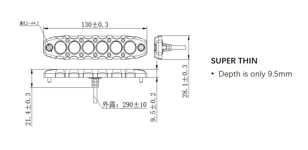 Senken Ultra Thin Vehicle Led Emergency Strobe Flashing Mini Warning ...
