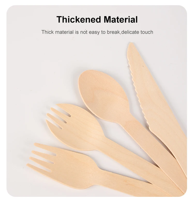 Environmentally Friendly Degradable Portable Birch Wood Cutlery Set ...