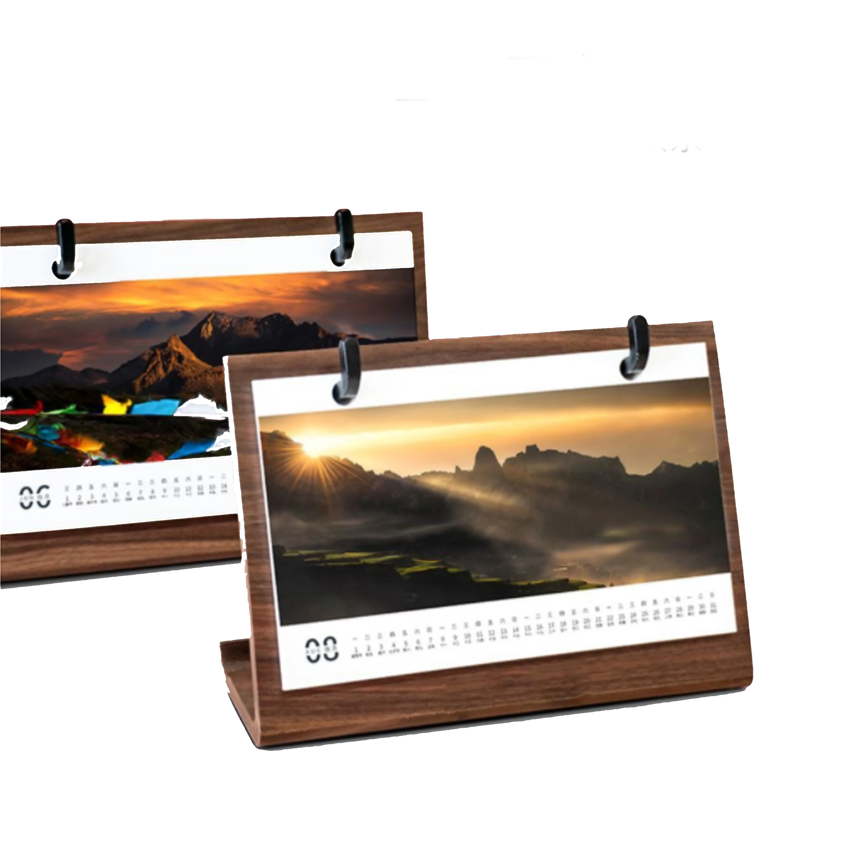 2019 Wooden Desk Calendar with Customized LOGO & Design